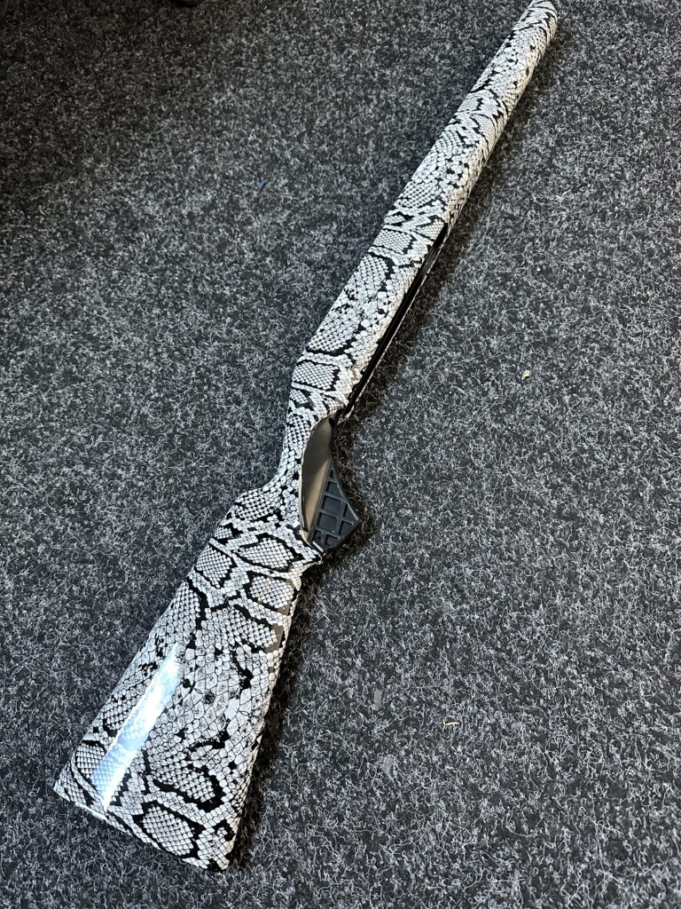 Gunstock Hydro Dipped In White Snake Skin Masterpiece - Vital Hydrographic