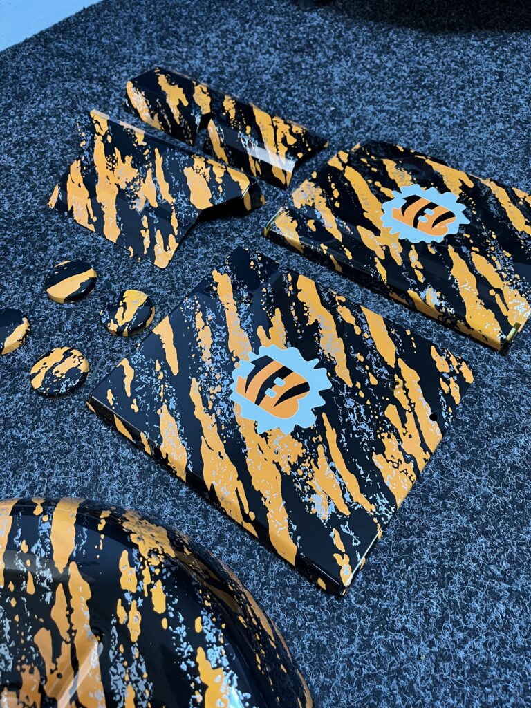Mobility Panels Dipped In Orange Marble Splash Design - Vital Hydrographic